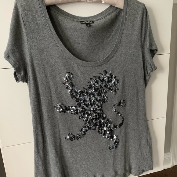 Express | Tops | Express Embellished Lion Tee | Poshmark